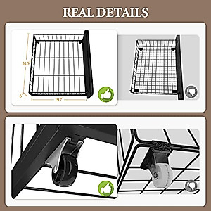 Yaheetech Queen Size Upholstered Bed Frame with 4 Drawers and Adjustable Headboard, Faux Leather Platform Bed with Mattress Foundation Strong Wooden Slats Support, No Box Spring Needed, Black