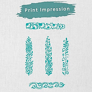 HASHCART® Wooden Pottery Stamps for Block Printing - Finger Shapes Stamp Set of 5, Made in India Ink Stamps, Wood Blocks for Crafting on Fabric, Clay & Henna Tattoo, Wood Stamps for Craft