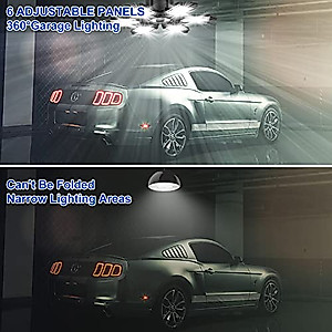 fomidao Led Garage Lights 9 Pack E26/E27 Garage Lights Super Bright Deformable LED Garage Ceiling Lights 220W Garage Lighting for Basement Barn Workshop Shop