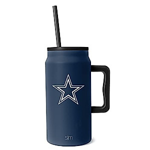 Simple Modern Officially Licensed NFL 40oz Tumbler with Handle and Straw Lid | Football Thermos Gifts for Men, Women, Christmas | Trek Collection | Dallas Cowboys