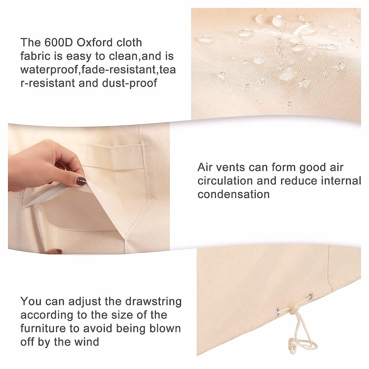 Slan Arrow Patio Chair Cover, 600D Heavy Duty Lounge Deep Seat Cover Waterproof Outdoor Chair Covers for Lawn Furniture, All-Weather Protection Lawn Chair Covers(38" W x 31" D x 29" H)