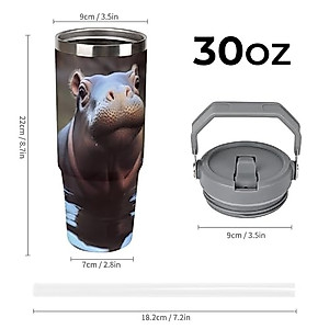 SYJTGDE Large Capacity Car Cup Baby Hippos Fashionable Upgrade Car Cup Advanced And Beautiful Travel Cup