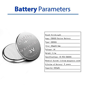 Beidongli CR2025 3V Lithium Coin Battery (10-batteries)【5-Year Warranty】