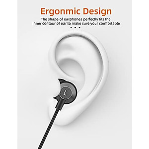 MAS CARNEY 【2 Pack Black+White】 Digital USB Type C Earphones, TI3/TH4 USB C Earbuds,in-Ear Earbud Noise Isolating Pure Sound and Powerful Bass for USB-C Type-c Music Device