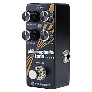 Pigtronix Philospher's Tone Optical Compressor Pedal - Bundle with Instrument Cable, 2 Patch Cables, and 6 Dunlop Picks