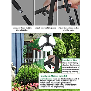 6 Feet Tall Garden Trellis for Climbing Plants Kalolary Garden Tower Obelisk Trellises Rustproof Metal Potted Plant Climbing Support for Indoor Outdoor Flowers Vegetable Fruits Vines Support (Black)