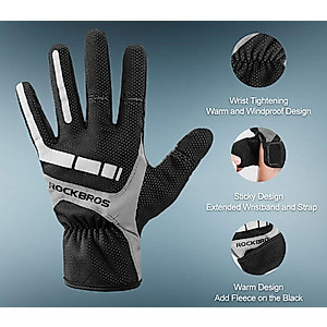 ROCKBROS Cycling Gloves Motocycle Mountain Bike Gloves Full Finger Biking Gloves for Men Bicycle Gloves