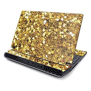 MightySkins Skin Compatible with Alienware Area-51M 17" (2019) - Gold Chips | Protective, Durable, and Unique Vinyl Decal wrap Cover | Easy to Apply, Remove, and Change Styles | Made in The USA