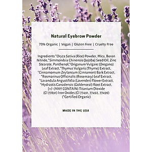 Mom's Secret 100% Natural Eyebrow, Organic, Vegan, Eyebrow Powder, Gluten Free, Cruelty Free, Made in the USA, 2.5 g. (Deep Brown)