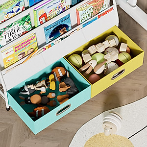 Coonoor Kids Bookshelf - 4 Tier Small Bookcase for Kids Room, Metal Nursery Book Shelf, Sling Book Shelf and Toy Storage for Children, Idea Gifts for Boys and Girls