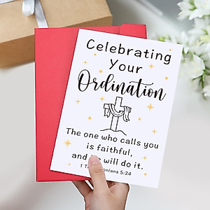 Deacon Ordination Gifts for Pastor Ministers,Christmas Ordination Greetings Card, Appreciation Gifts Christian Baptism Card Pastor Ordination Gifts for Him Catholic Promotion Gifts for Priest New Job