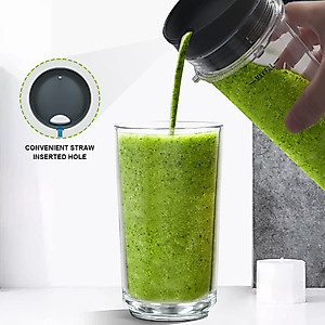 Feilifan Blender Replacement Parts for Nutri Ninja, 16 oz Single Serve Cups with Lids and 6 Fins Blade Assembly Compatible with Ninja Professional Blender BL660, BL663CO, BL770, BL780,BL772 30