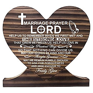 Marriage Prayer Inspirational Quote Wood Plaque, Gift Wood Plaque Heart, Heart Wood Sign, Lord, Help us to Remember When we First met, Great Gift for Christian Family, Ideal Bridal Shower Gift