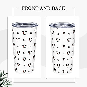 Yaxongx 20oz Tumbler Dog Paw Double Wall Vacuum Insulated Coffee Mug with Lid and Metal Straw Brush Reusable Stainless Steel Water Bottle Travel Cup Gifts for Car Ice Drinks Hot Beverage