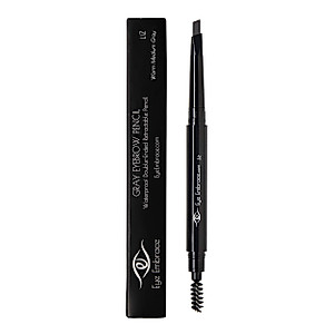 Eye Embrace Liz: Medium Gray Eyebrow Pencil – Waterproof, Double-Ended Automatic Angled Tip & Spoolie Brush, Cruelty-Free