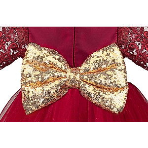 Lilax Baby Girl Newborn Lace Princess Wedding Party Dress Gown 4 Piece Deluxe Set 0-3 Months Red