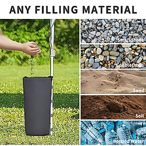 Easy-Going 4-Pack Sand Bags for Weight Sand Bags for Patio Umbrellas Sandbags for Outdoor Pop up Canopy Tent (Without Sand) Grey Standard (18.3x7.8inch)