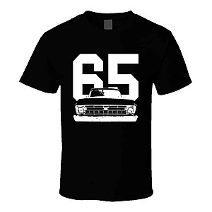 1965 F100 Grill View with Year Charcoal Grey T Shirt XL Black