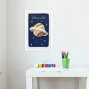Wynwood Studio Astronomy and Space Framed Wall Art Prints 'Future Scientist Cool' Home Décor, 13" x 19", Blue, Brown