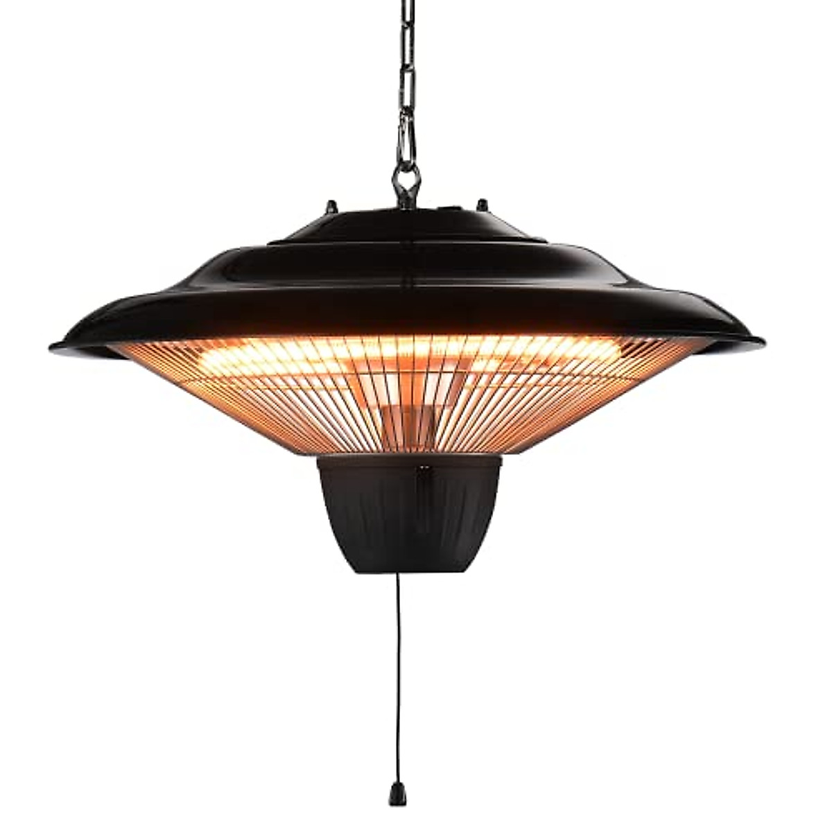 Hanging Patio Heater, 1500W Electric Hanging Patio Heater for Outdoors/Indoors, 3s Fast Heating, Quiet & IP34 Waterproof, Tip-Over Shut Off, Ceiling Heater for Home Use/Balcony/Patio/Courtyard, Black