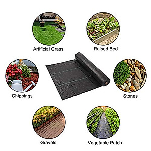 TUFFIOM 3 x 300 FT Weed Barrier Garden Landscape Fabric, UV-Resistance Ground Cover, 125gsm/3.7OZ Heavy Duty Material for Superior Weed Control, Perfect for Greenhouse, Yard, Flower Bed, Garden