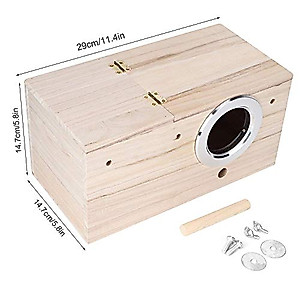 Wooden Birds House, Durable Birds Nest Box Cockatiels Bird Breeding Box House Decoration, 29 x 14.7 x 14.7cm / 11.4 x 5.8 x 5.8in