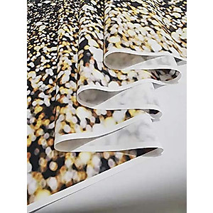 WOLADA 7x5FT Gold Backdrop Glitter Backdrop Gold Spots Bokeh Backdrop Black and Gold Backdrop Wedding Backdrop Gold Backdrop for Parties Vinyl Photography Backdrop 11176