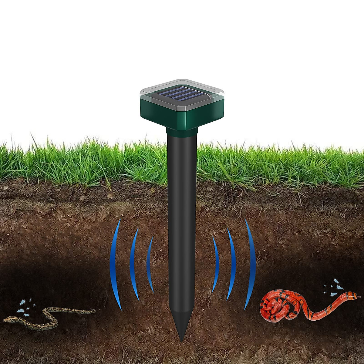 DARUCOT Snake Repellent for Yard Powerful, Snake Repeller Outdoor, Snake Away Repellent, Snake Away Scare for Outdoors Lawn Garden and Yard, Snake Repellent for 0utdoor Pet Safe (6, Green)