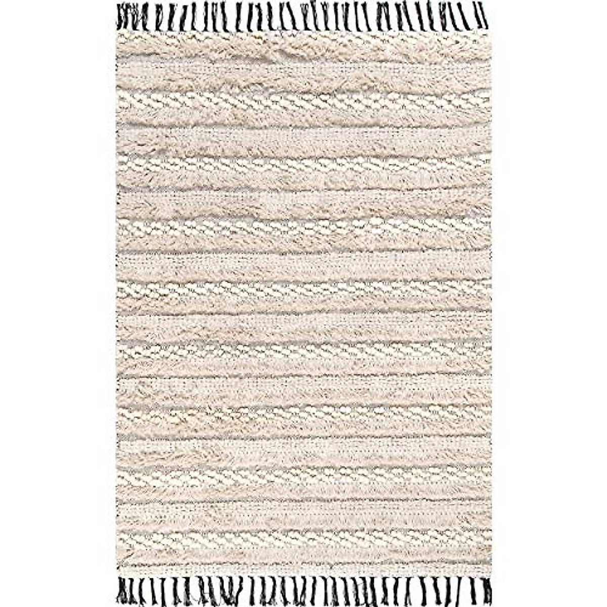 nuLOOM Emerita Tassel Shag Area Rug, 3' x 5', Beige