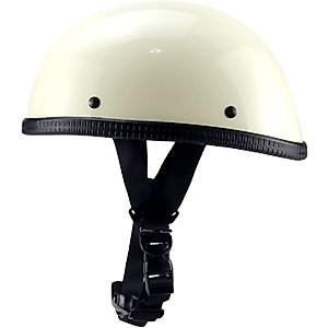 Small and Light Low Profile Cool Half Helmet,DOT Approved Electric Motorcycle Beanie Helmet,Moped Jet Chopper Bicycle Scooter Open-Face Skull Cap Helmet for Adult Men and Wome