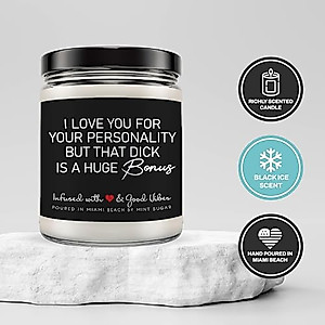 Candle Gifts for Men Funny, Boyfriend Candle, Made in USA, 9 oz, Funny Christmas Gifts for Boyfriend by Mint Sugar Candle Company
