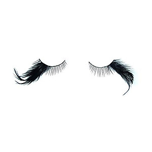 Dorisue halloween Feather Eyelashes witch makeup Cat eyes Black tail Lashes extension wedding Show Halloween Cosplay Wedding false lashes drama theatre model Hand-made Luxury Fashion Fake Lashes