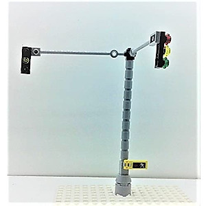 Building Bricks Toys 2 Lane Main Road Traffic Light City Town Village Downtown Corner Street Avenue Traffic Light Playset for Kids Ages 4+ Plastic