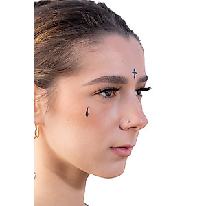 Thug Ink Temporary Tattoos - Volume I - 10 Temporary Tattoos ~ Face Tattoos ~ Teardrop, Cross, Praying Hands, etc~ Thug Life ~ Fake Tattoos ~ Water-transfer Tattoos