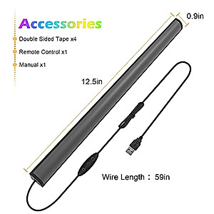 WILLED Under Monitor Light Bar, RGB Gaming Lights for Gaming Setup, Ambiance Backlights with Remote Controller, 5V USB Powered, for Gaming, Keyboard, Computer Accessories, PC Desk, Room Decoration