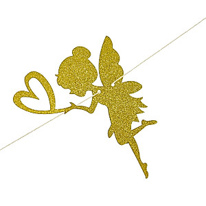 Fairy 1st Birthday Party Decorations,Golden glittery Fairy Happy 1st Birthday Party Supplies,Fairy Party Garden Decoration for Fairy Theme Birthday Party, 1st Anniversary Party Decorations Supplies