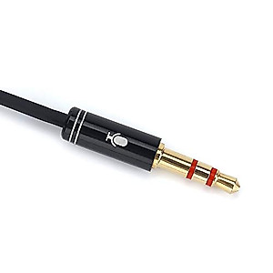 NANYI 3.5mm 4 Pin Female to 2x3.5mm 3 Pin Male Headphone Converter Head Audio Splitter Y Adapter Cable, 0.3M 1FT (Black)