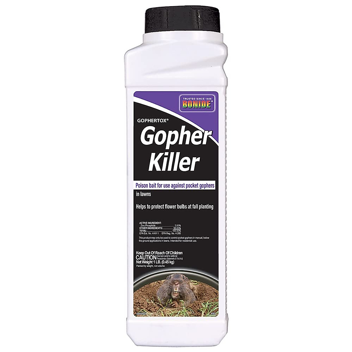 Bonide Gophertox Gopher Killer, 1 lb. Ready-to-Use Poison Bait Granules to Protect Lawn & Garden from Pocket Gophers