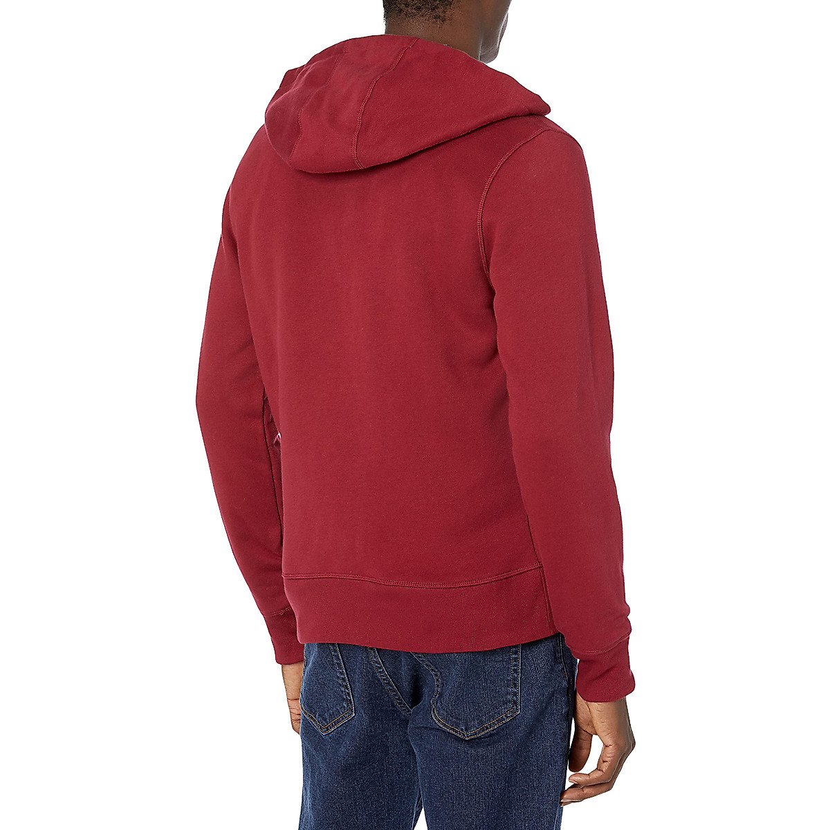 Amazon Essentials Men's Full-Zip Fleece Hoodie (Available in Big & Tall), Red, Large