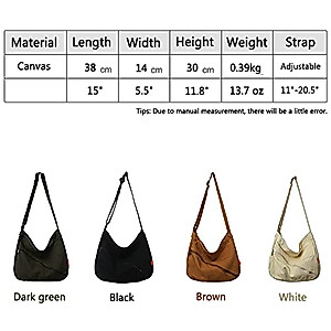 Canvas Cross Body Bag Purses for Women Black Unisex Messenger Crossbody Handbags Women's Tote Bag with Zipper Pockets Hand Bags Medium Womens Hobo Bags Shoulder Bag for Travel Teen Girls for School