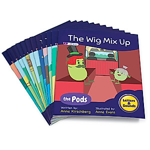 Junior Learning Decodable Readers The Pods – Phase 3 Phonics: The Science of Reading, Easy decodable Texts, Beginning Readers, with 12 Books, for Ages 5+, Grade K