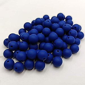 50pcs Sapphire Color Silicone Round Beads Sensory 15mm Silicone Pearl Bead Bulk Mom Necklace DIY Jewelry Making Decoration