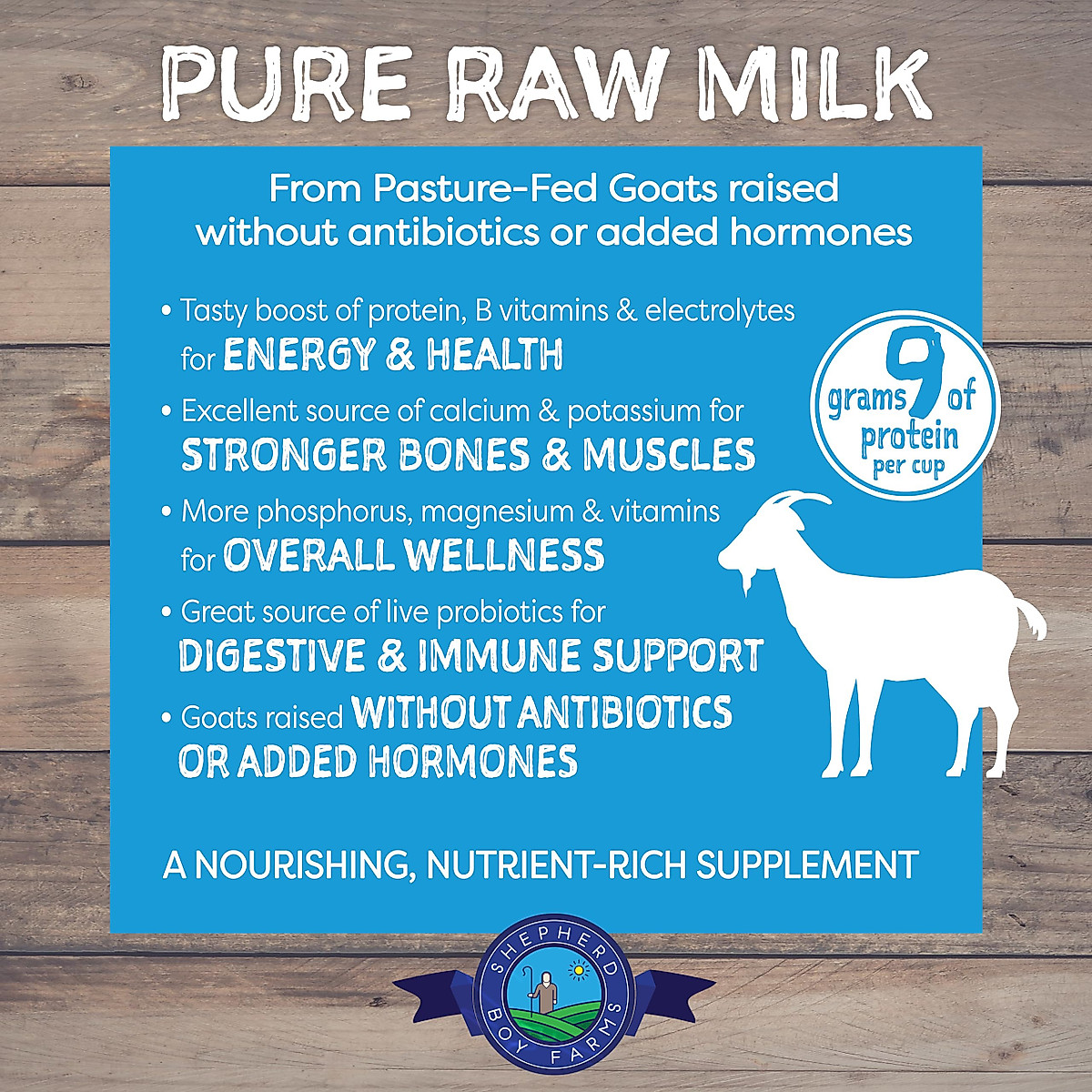 Shepherd Boy Farms Freeze Dried Raw Goats Milk with Probiotics for Dogs & Cats (Classic), High Protein, Digestible Goat Milk Powder for Sensitive Stomachs, Raw Nutrition, Food Toppers - Makes 16 FL OZ