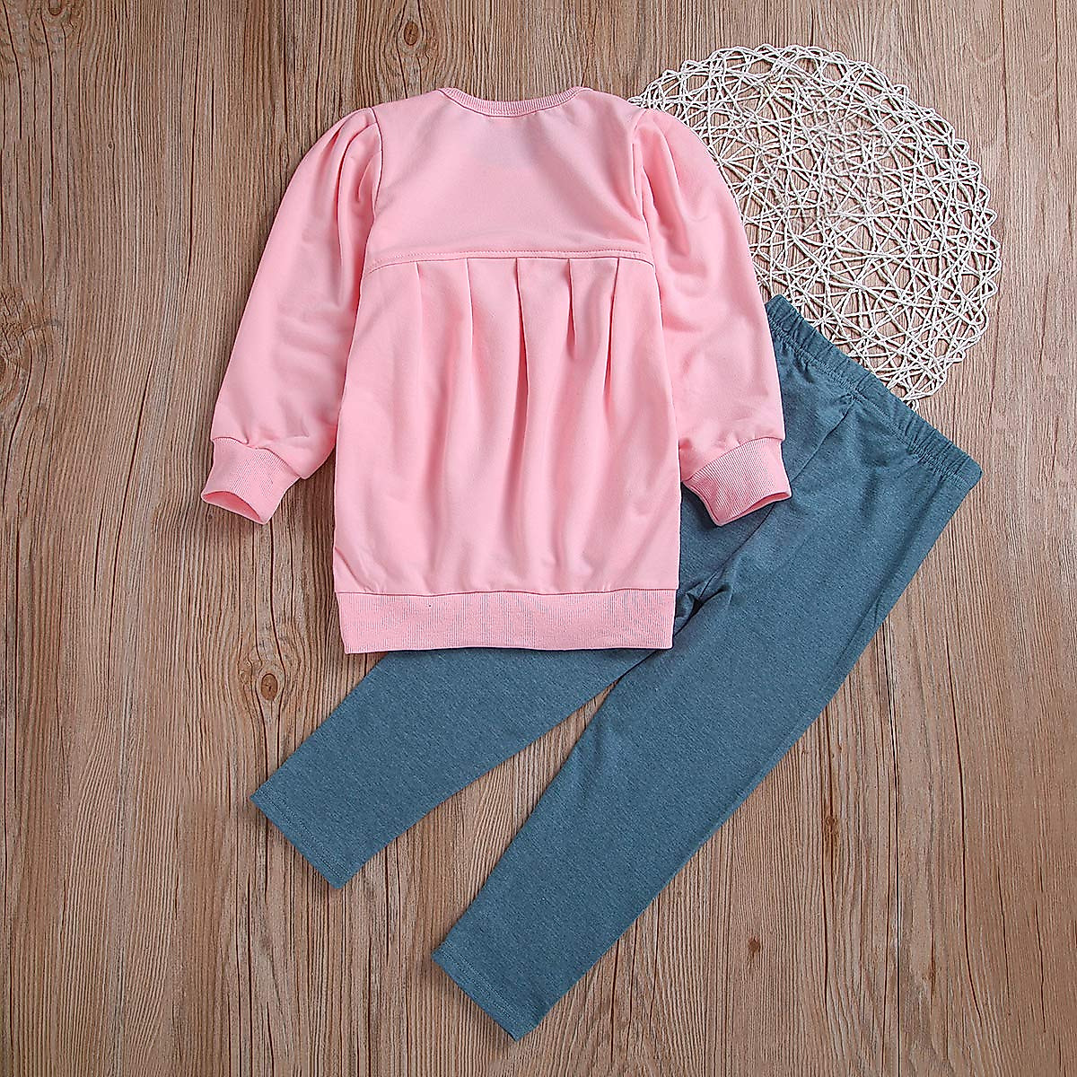 CM C&M WODRO Toddler Girls Clothes Winter Warm Long Sleeve Tops+Long Pants Set (Pink, 3-4 Years(110))