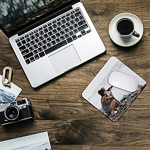 Mouse Pad Custom Personalized Photo Picture & Text Neoprene Office Supplies & Gaming Computer Desk Accessories Square Shape