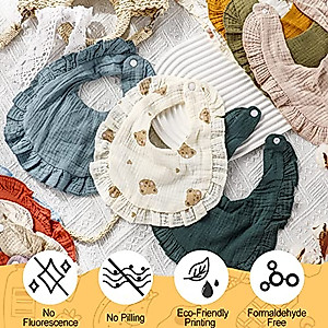 Mepase 20 Pcs Muslin Baby Bibs Cotton Adjustable Drool Teething Bibs Lap Shoulder Newborn Bibs Baby Girl Bandana Bibs for Unisex Toddler Infant Boys Girls Teething and Drooling, Assorted Styles