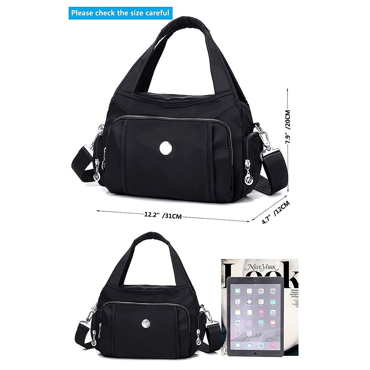 Collsants Crossbody Bag for Women Tote Shoulder Handbag Everyday Purse Lightweight Nylon Water Resistant