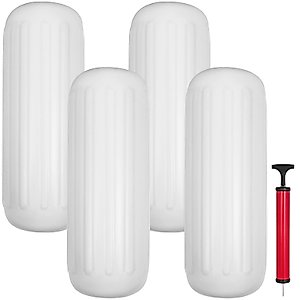 Vevor Mophorn 4 Ribbed Boat Fenders 10 x 28 Inch Boat Fenders Bumpers White Center Hole Bumpers Protection