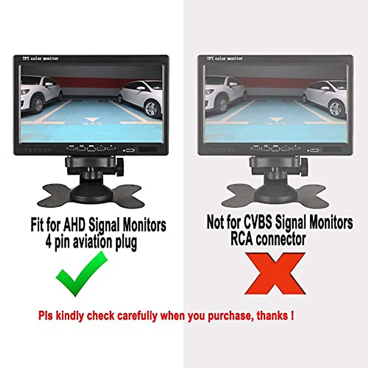 12V AHD 720P 4 Pin Truck Reverse Rear View Backup Camera Wired Waterproof Front Side Rear View Reversing Camera with 8 LED for Truck Bus Pickup Trailer