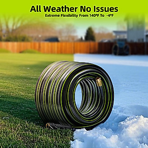 Worth Garden Non Kinking 3/4 in. x 50 ft. No Leak,HEAVY DUTY Durable PVC Long Water Hose with Brass Hose Fittings, Household and Commercial Use,Male to Female Fittings,12 YEARS WARRANTY,H165B00